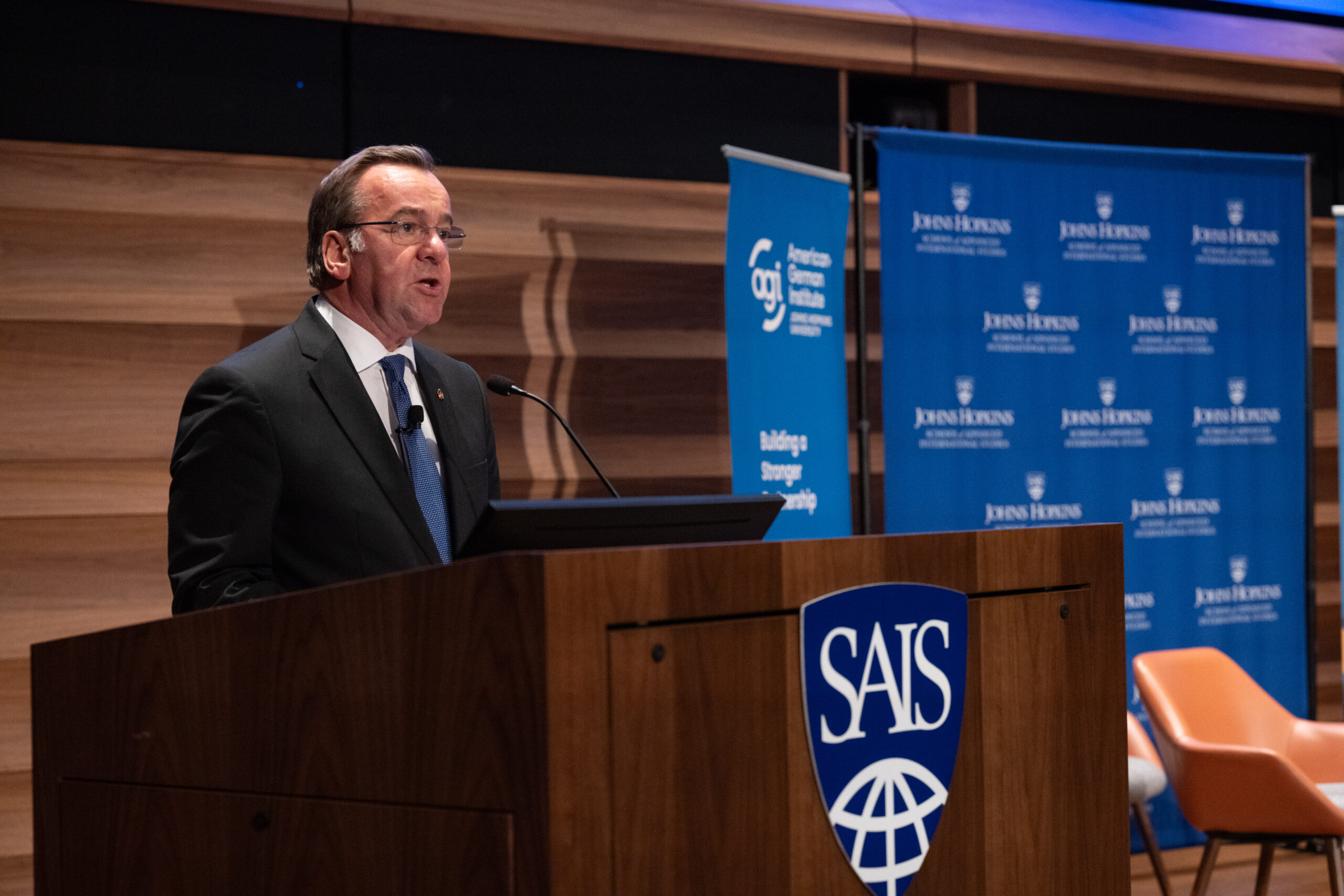 German Defense Minister Boris Pistorius Delivers Address at Johns ...